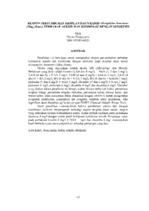 RESPON PERTUMBUHAN EKSPLAN DAUN RAMIN (Gonystylus bancanus (Miq.) Kurz) TERHADAP AUKSIN DAN ...